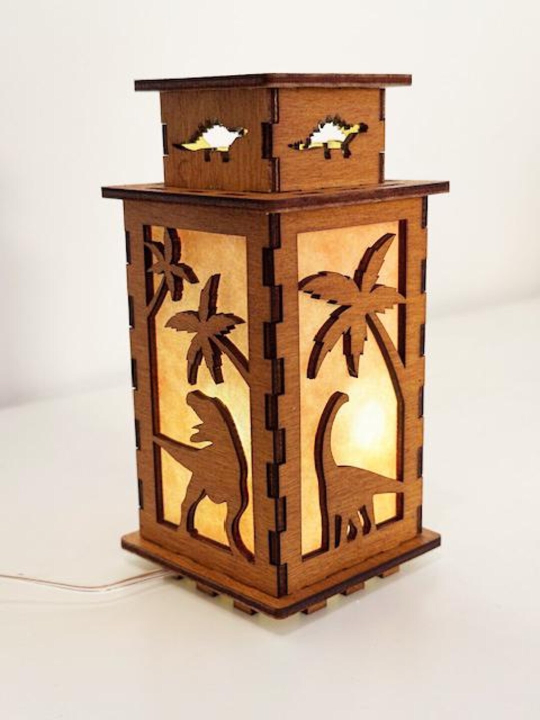 T-rex Pterodactyl Brontosaurus Dinosaur Wooden Lamop Light - Etsy