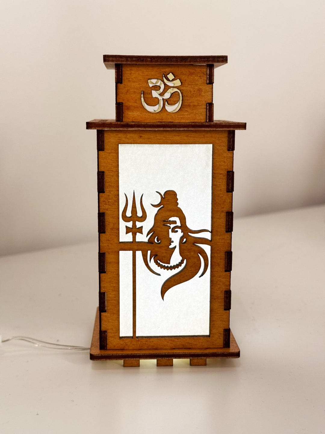 Lord Shiva Face Art Night Lamp Lantern, Hindu Spiritual Trident Vedas ...
