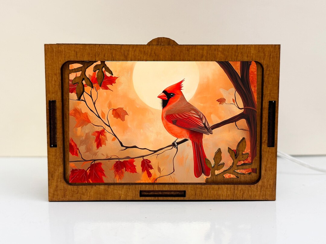 Cardinal Bird Nature Night Lamp Lantern, Fall Autumn Cardinals Bird ...