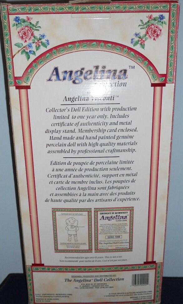 Limited Edition FINE PORCELAIN DOLL Angelina Collection Series 1998 New ...