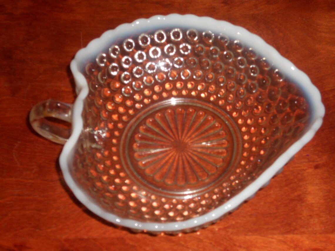 Vintage FENTON MOONSTONE Opalescent HOBNAIL Heart Shaped | Etsy