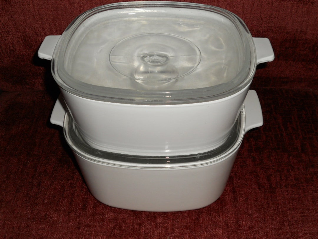 White Corningware Casserole Dishes With Lids-set of 2 See Description ...