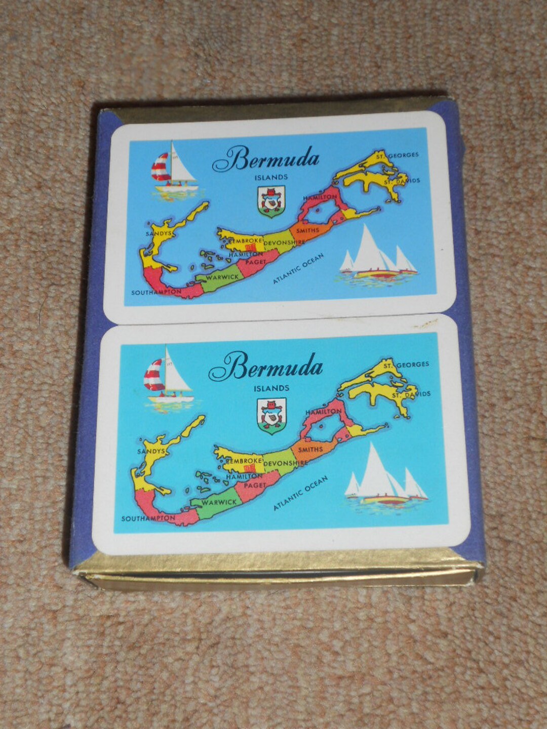 Vintage Bermuda Playing Cards Set - Etsy