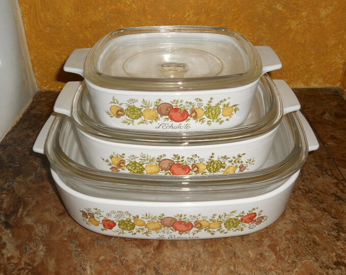 CORNINGWARE Casserole Dishes Set-spice of Life-lot of 3 With Lids - Etsy