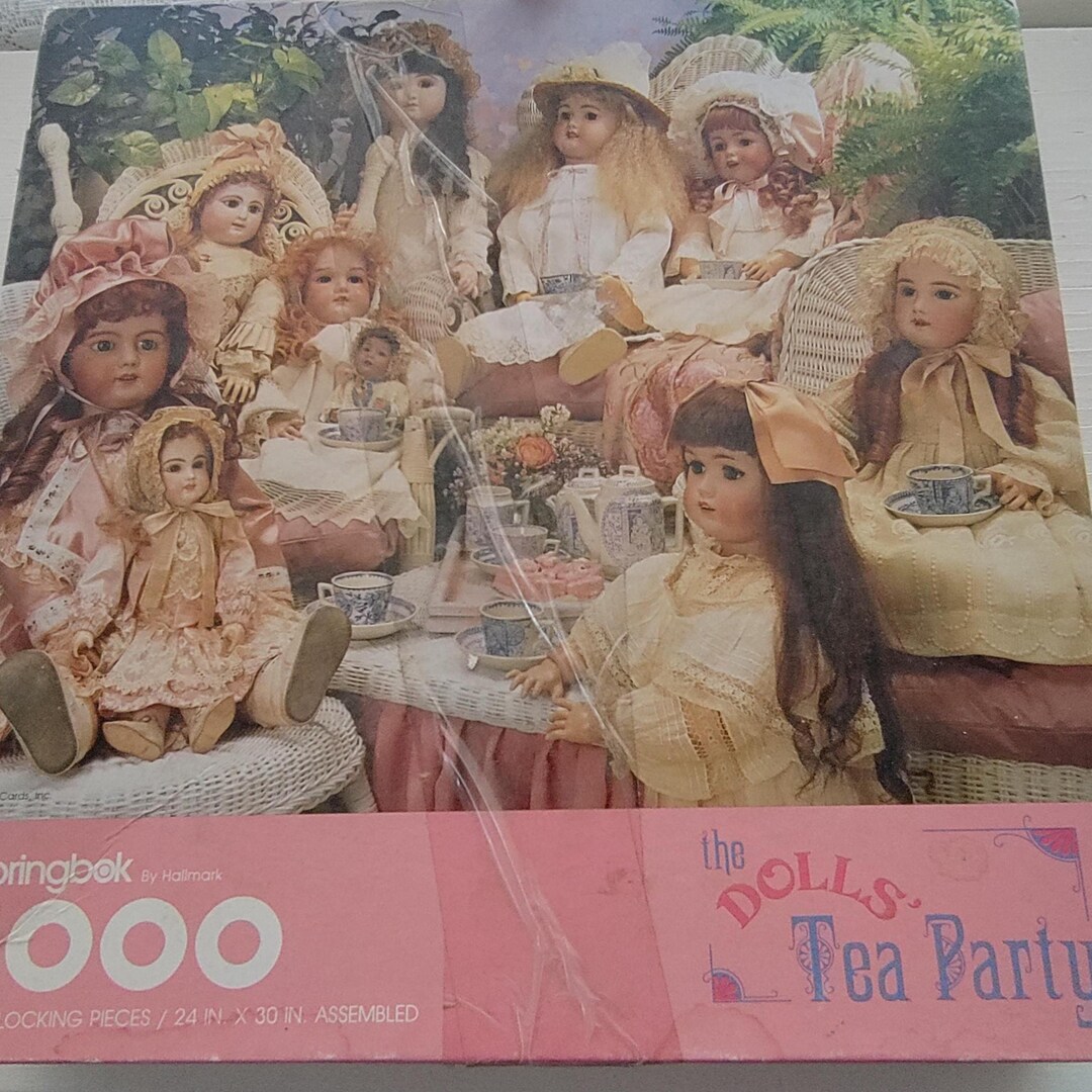 An Authentic Springbok 1000 Piece Puzzle-the Doll Tea Party-2 Pieces ...