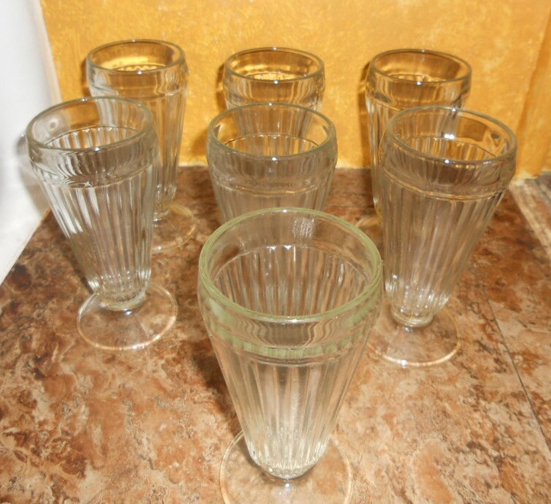 Vintage TALL Clear PARFAIT Root Beer Float GLASSES Set of Seven - Etsy