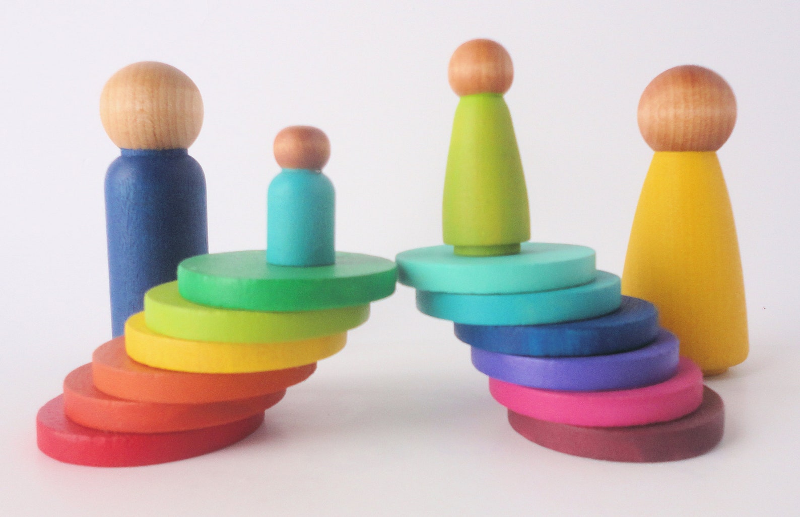 Loose Parts Play Rainbow Peg People Waldorf Inspired - Etsy