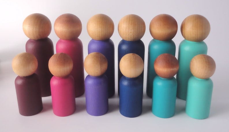 Loose Parts Play Rainbow Peg People Waldorf Inspired - Etsy