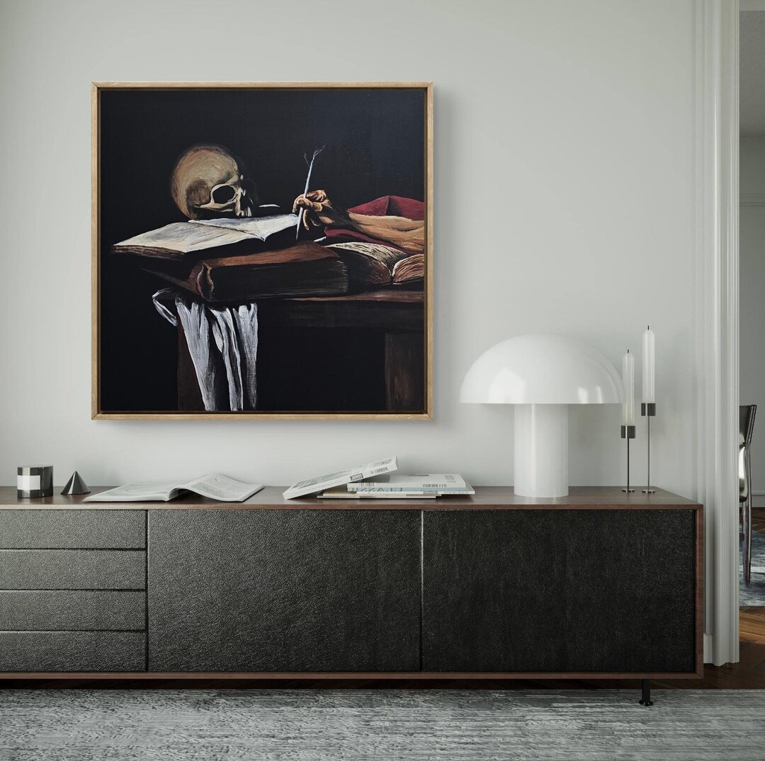 Memento Mori Skull Painting – Baroque Style St Jerome Study ...