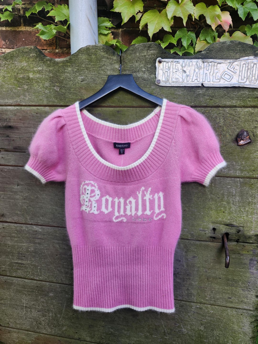 Vintage Y2K Early 2000s Aughts Bebe Logo ROYALTY Sweater Puff Sleeves ...
