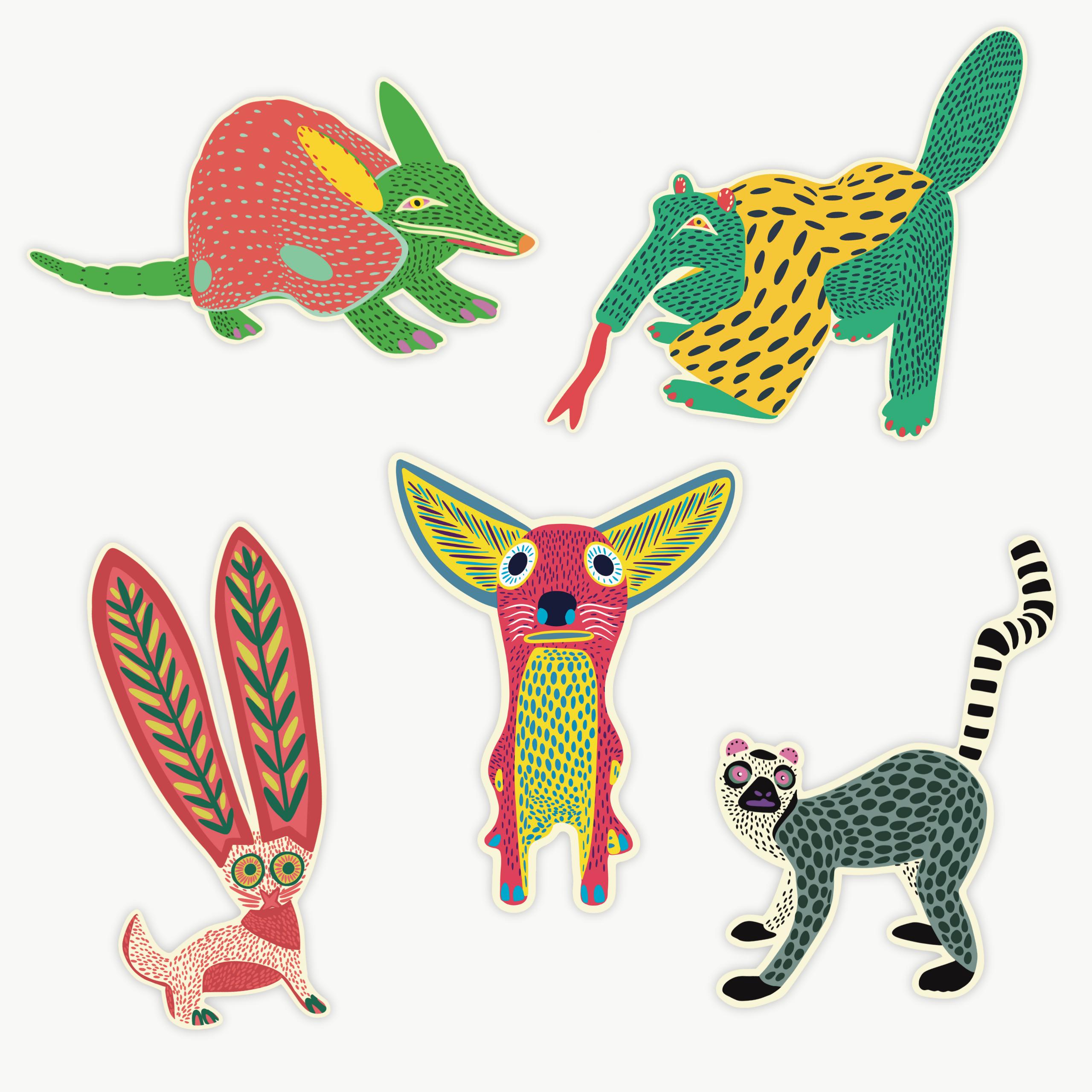 Alebrije Sticker Pack – Colorful Mexican Folk Art Vinyl Sticker, Spirit ...