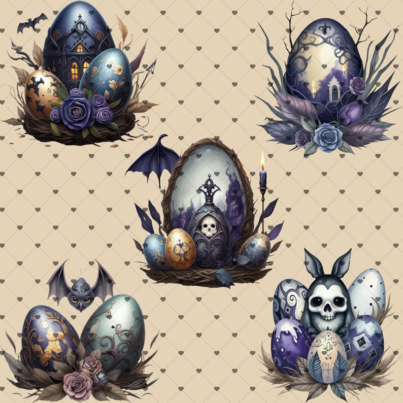 Goth Easter, Gothic Easter Clipart, PNG Clipart, Fantasy Easter Clipart ...