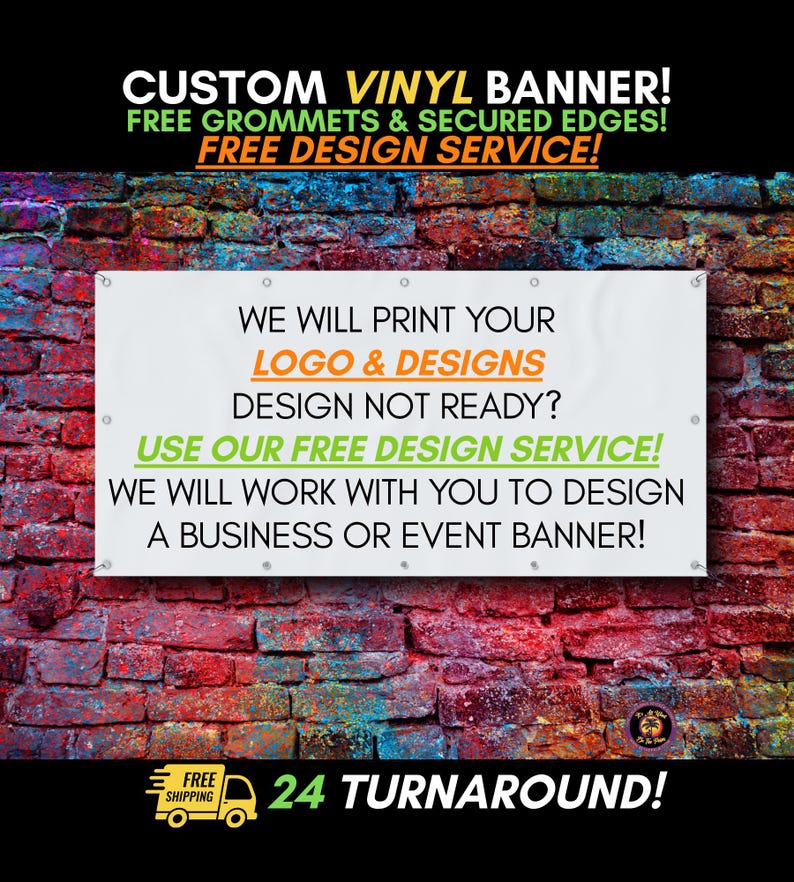CUSTOM BANNER SIGN, Vinyl Outdoor Banner, Business Logo, Party ...