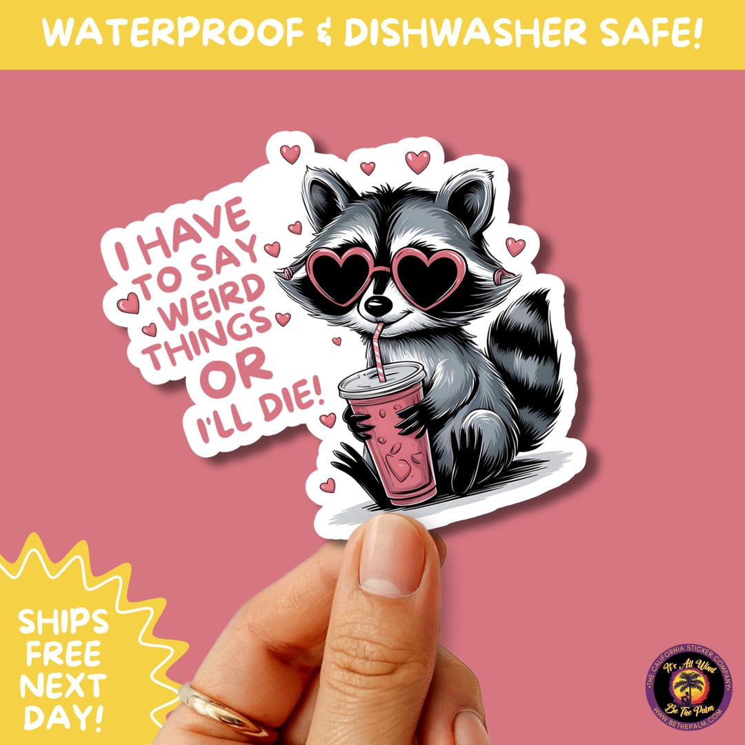 RACCOON STICKER | Funny Sticker, Laptop Sticker, Stickers, Stickers for ...