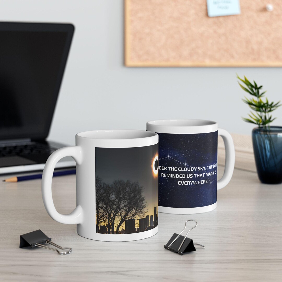 City Eclipse Mug Urban Solar Eclipse Cup Front AND Back Design ...