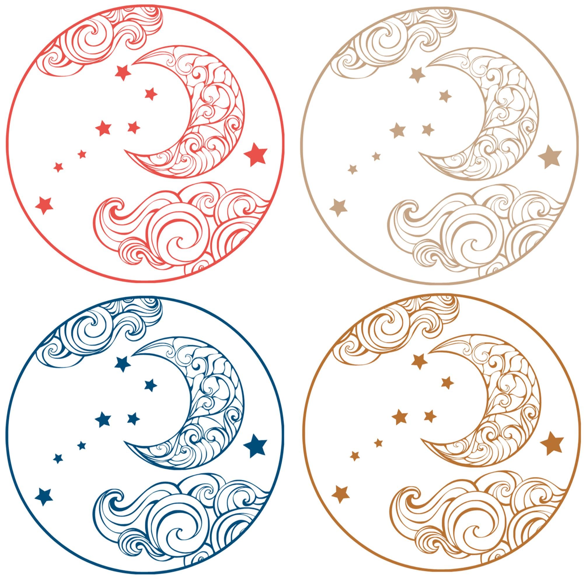 Moon Decal, Full Moon, Crescent Moon, Car Decal, Witch Decal, Celestial ...