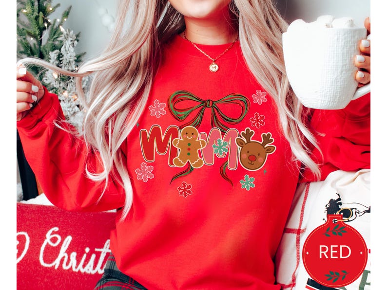 Merry Mama Christmas Comfort Colors Shirt, Gingerbread Reindeer Holiday ...