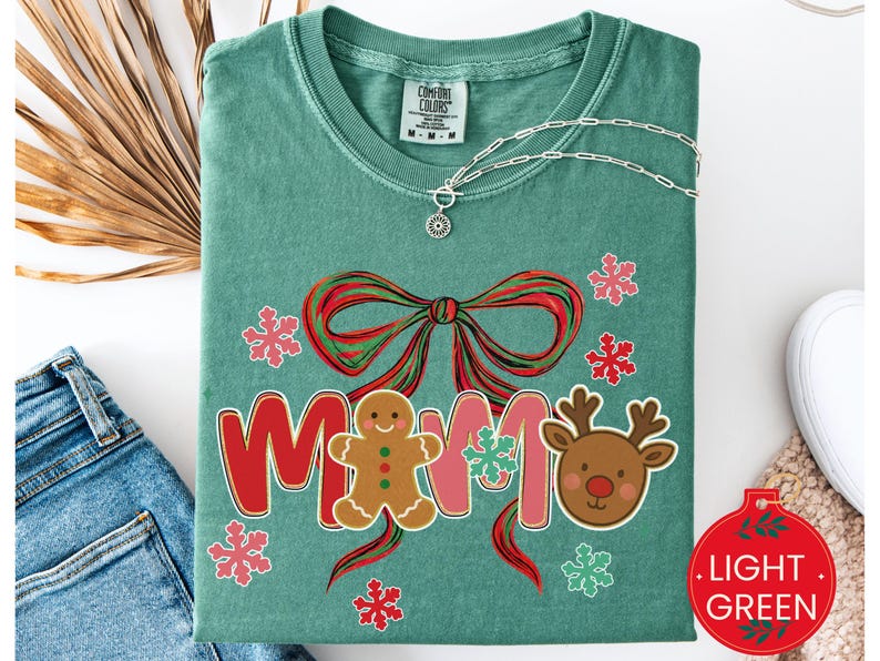 Merry Mama Christmas Comfort Colors Shirt, Gingerbread Reindeer Holiday ...