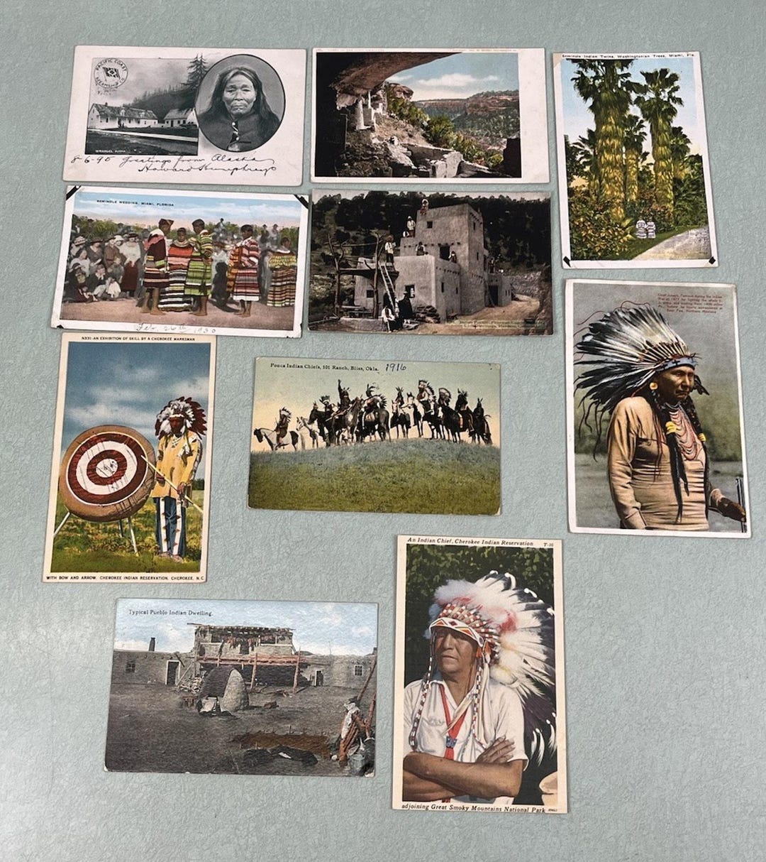 Vintage Native American Indian Post Cards 1900s Chiefs Horses Cherokee ...