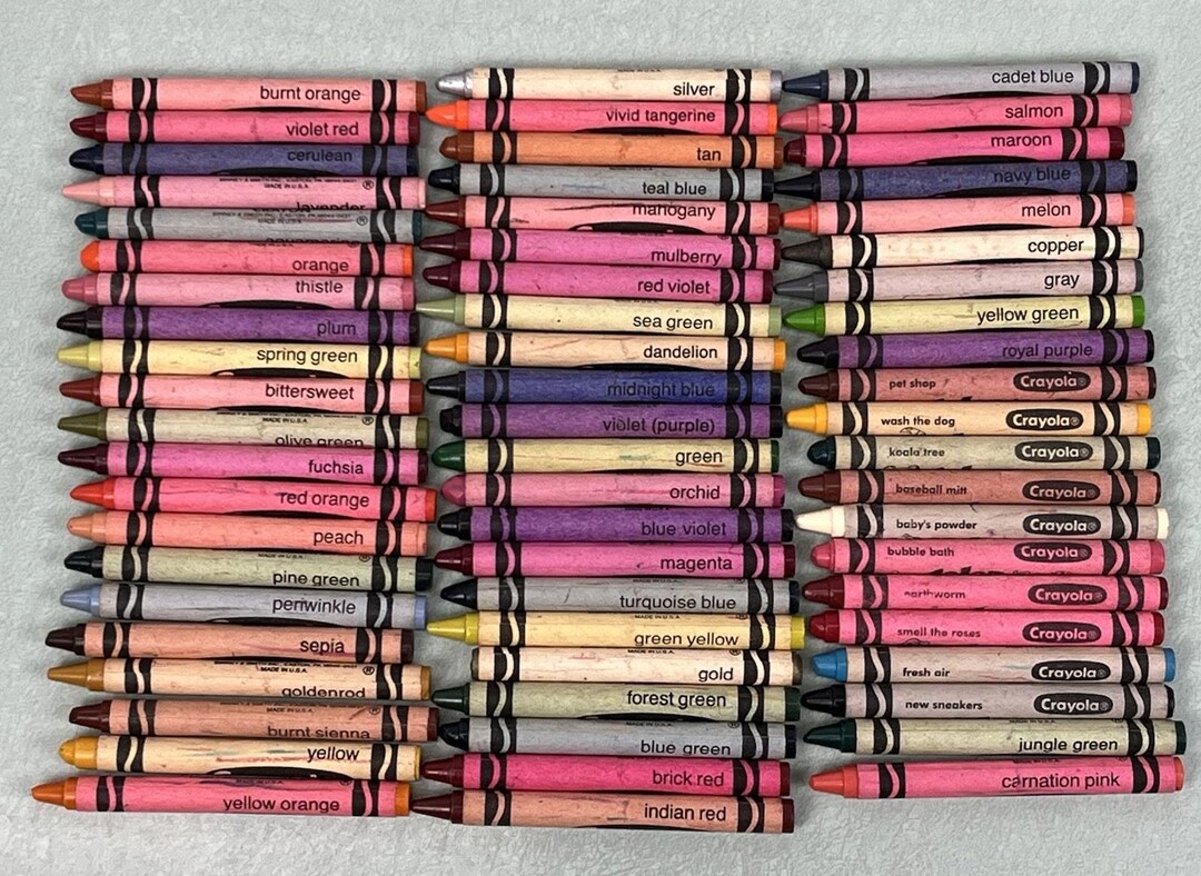 Vintage Retired Crayola Crayon Lot Indian Red Thistle Dandelion Color ...