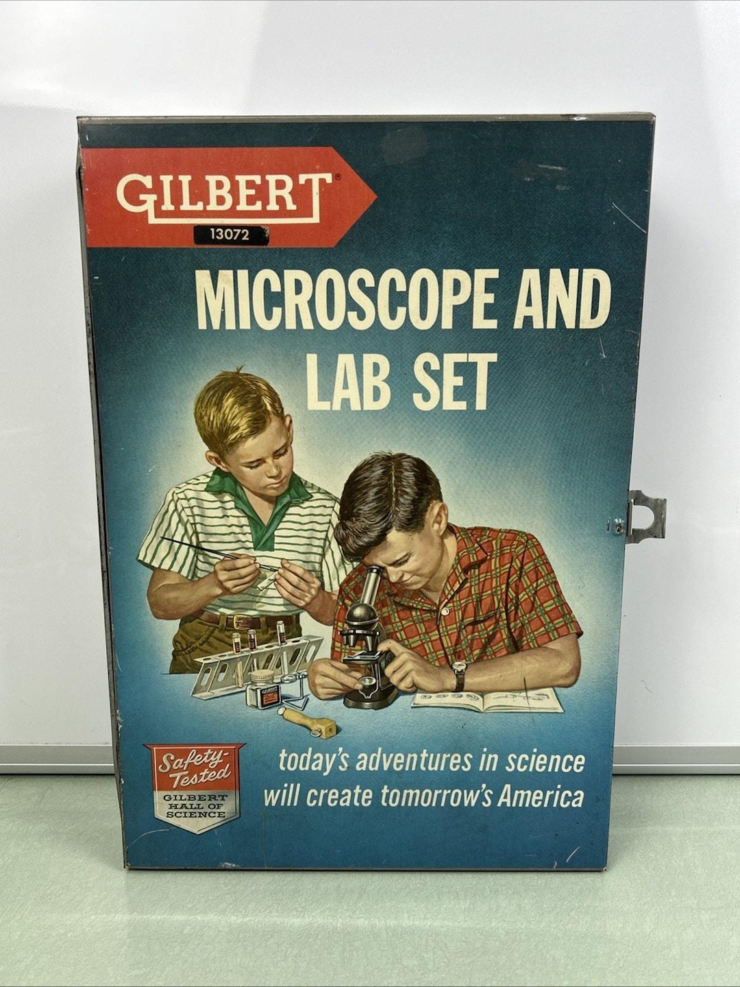 Vintage Gilbert Microscope and Lab Set Metal Box 13072 Experiment ...