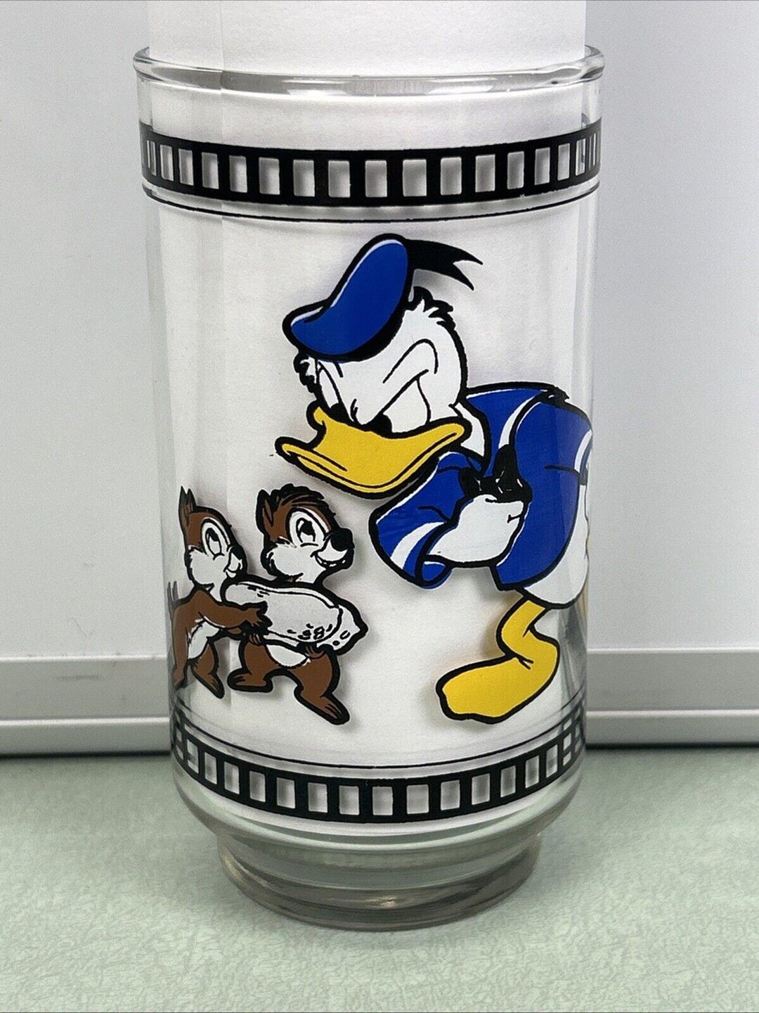 Donald Duck Glass Libbey Walt Disney Film Strip Series Chip & Dale 5 ...