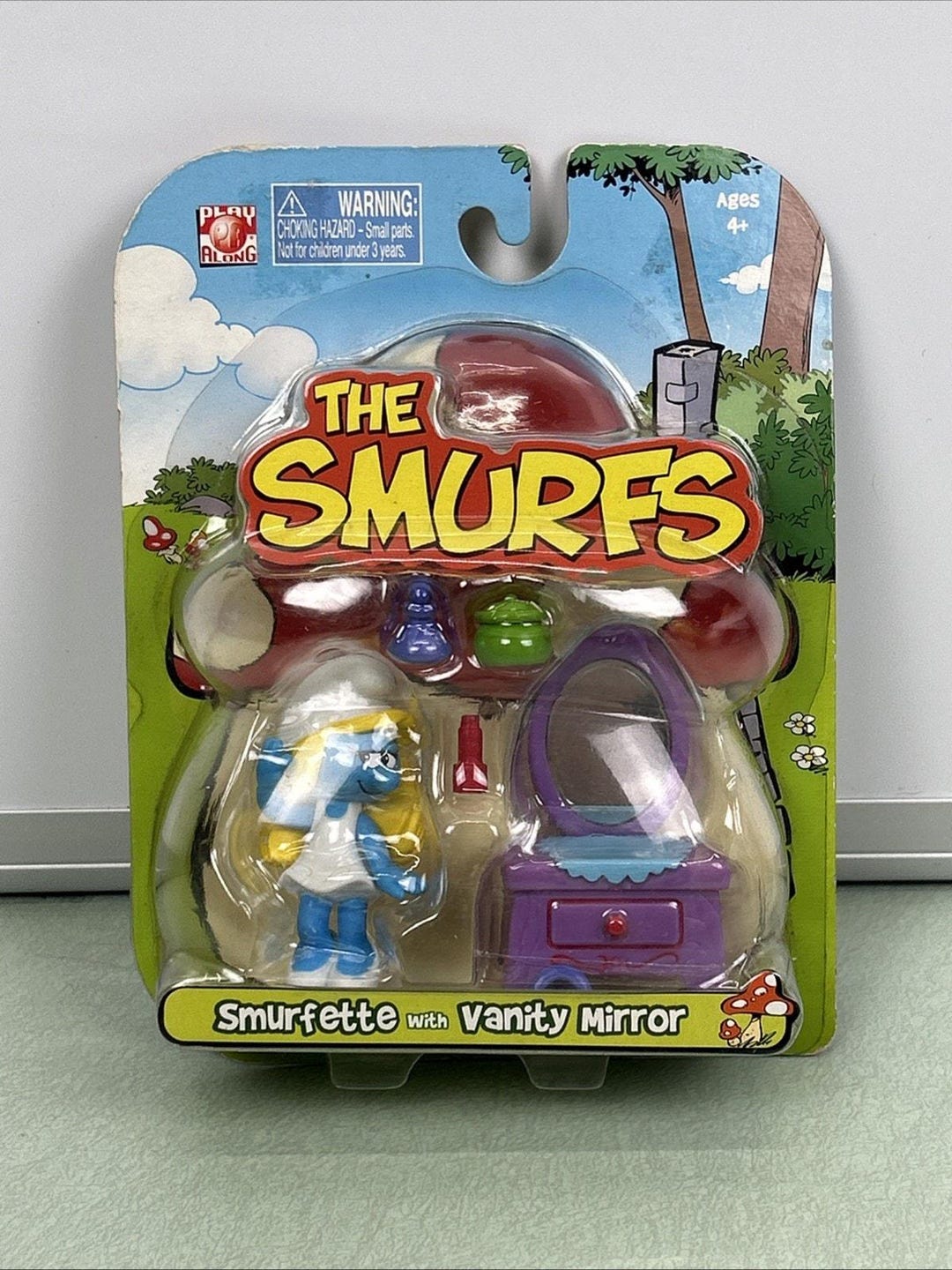 The Smurfs Smurfette Figure Figurine With Vanity Mirror Peyo 2008 NEW ...