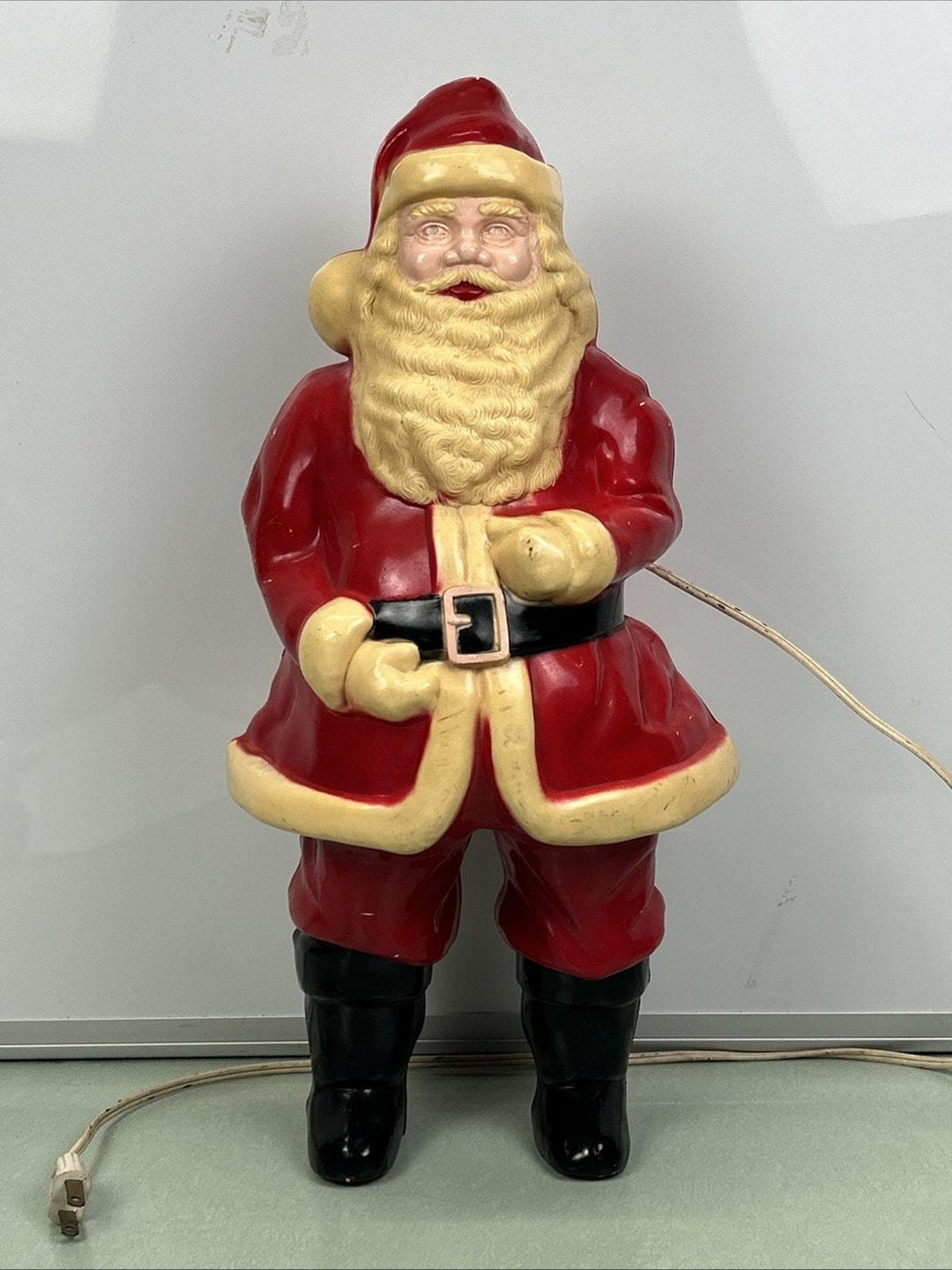 Blow Mold Santa 1950s Hard Plastic Light up Electric Christmas Decor 17 ...