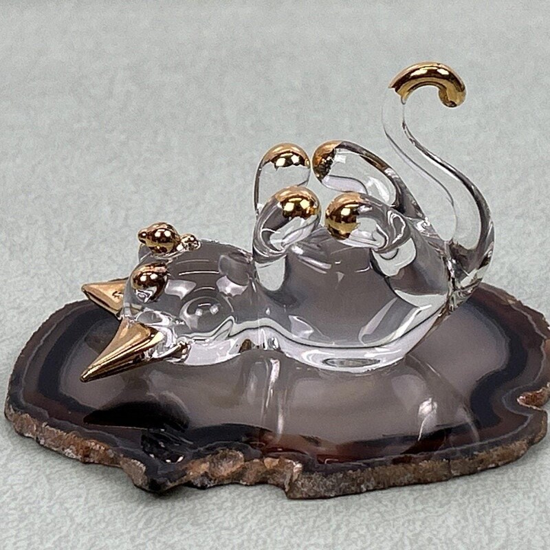 Glass Cat Figurine - Etsy