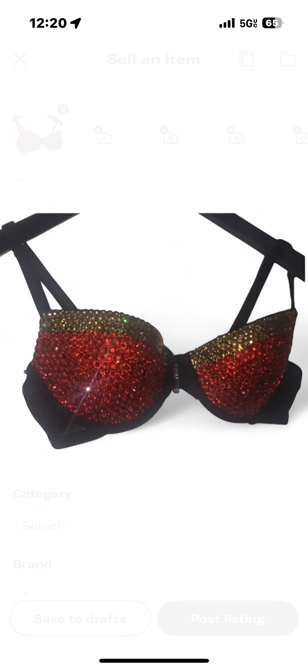Top Trim Gold & Orange Crystal Bra Top - Etsy