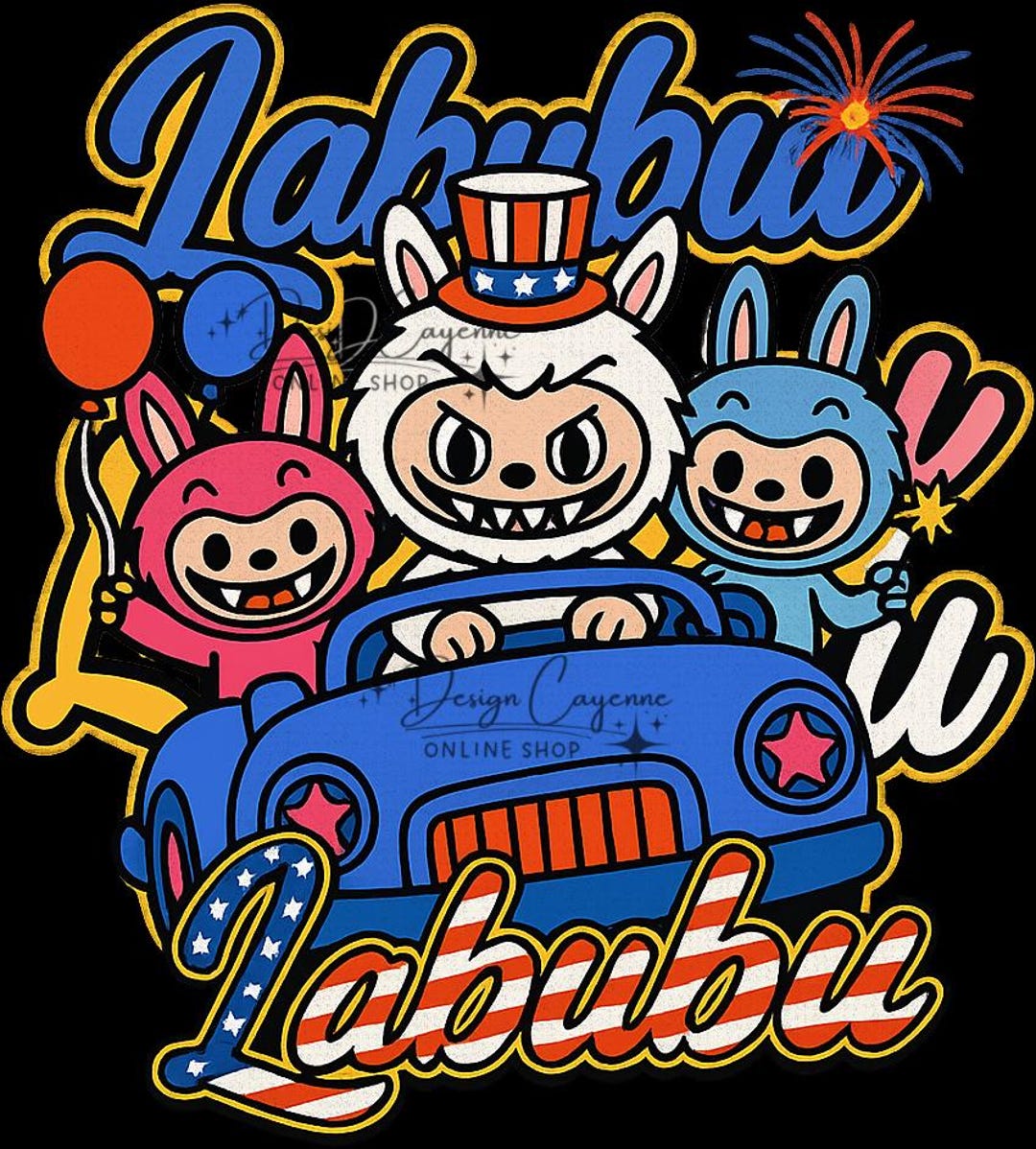 Labubu Design, Fourth of July La Bubu PNG, T Shirt Sublimation & DTF ...