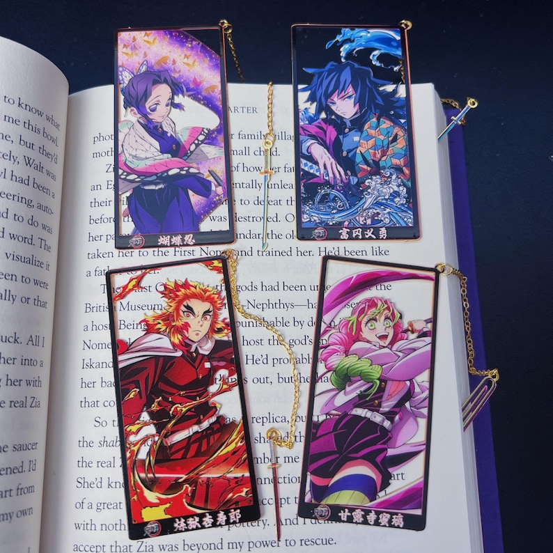 DEMON SLAYER Metal Bookmarks, Anime Metal Bookmarks for Reading ...