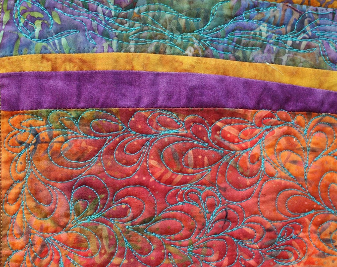 Abstract Art Quilt, Free Form Quilting & Wonky Pieceing, - Etsy
