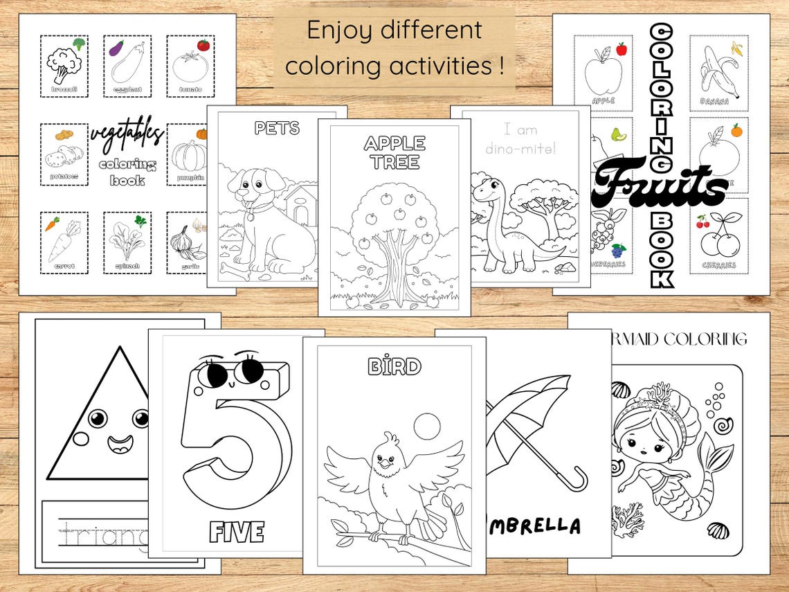 Kids Coloring Worksheets - Mega Bundle - Printable Educational Activity ...