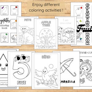 Kids Coloring Worksheets - Mega Bundle - Printable Educational Activity ...