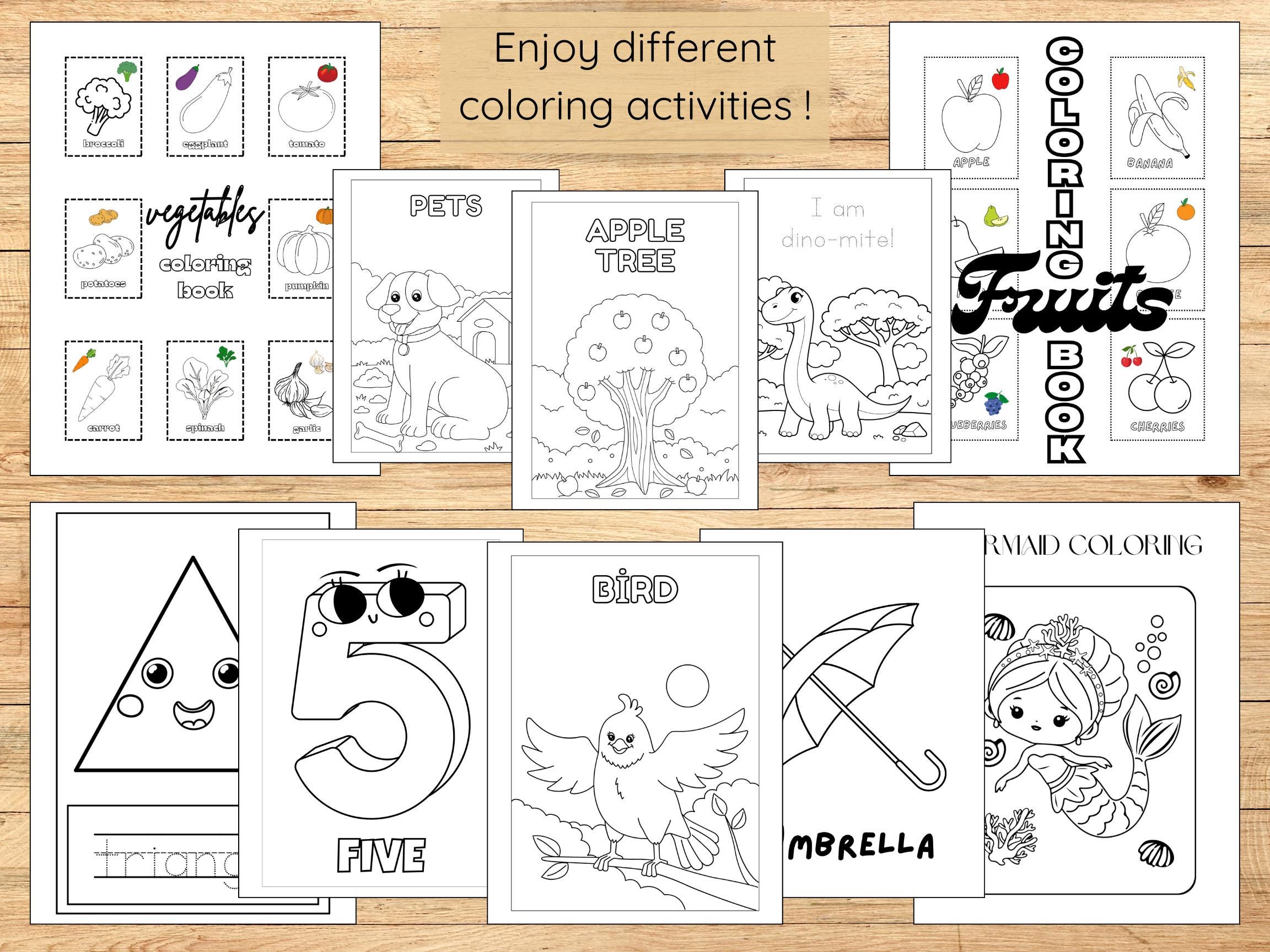 Kids Coloring Worksheets - Mega Bundle - Printable Educational Activity ...