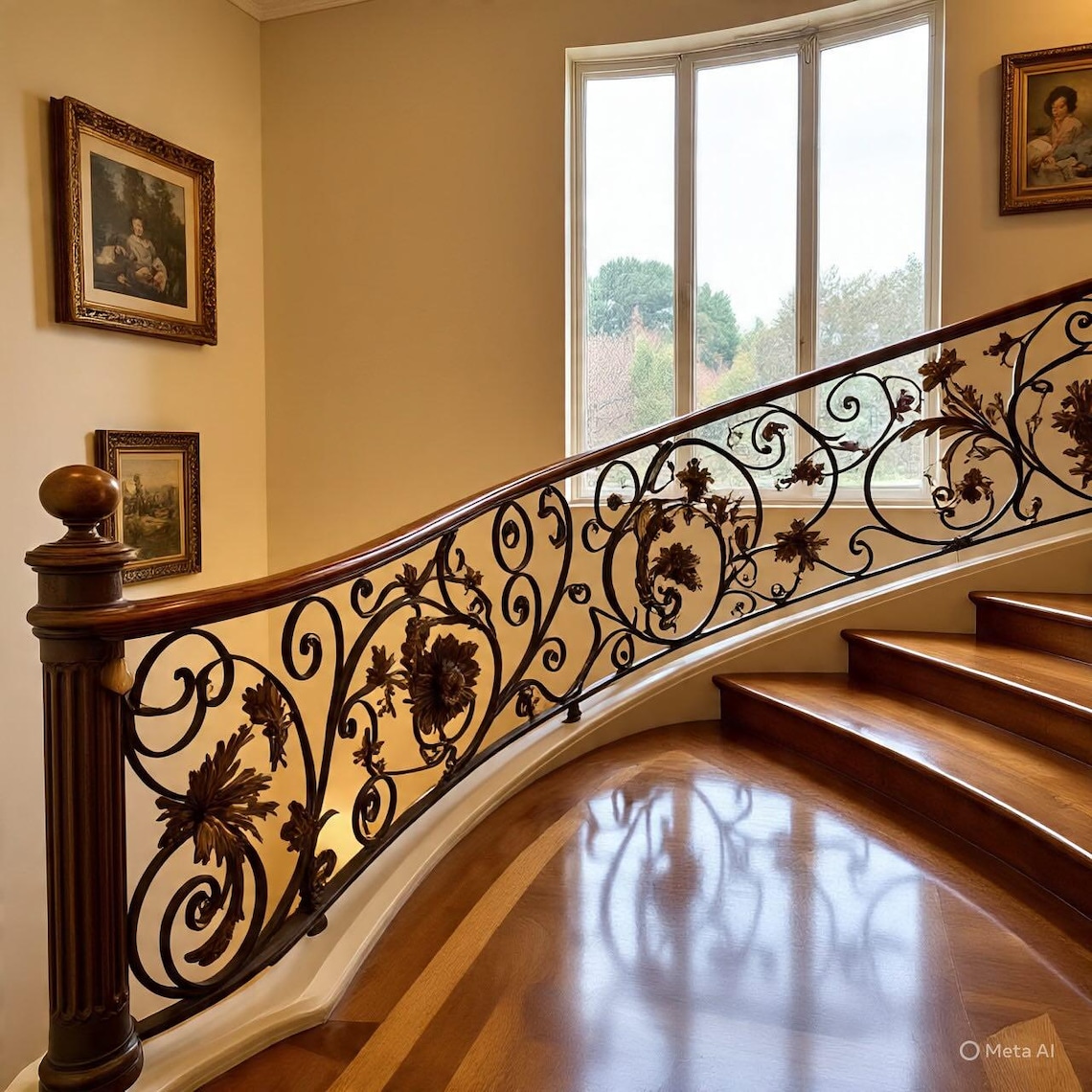 Hand-forged Wrought Iron Railing: Ornamental Terrace Balusters, Custom ...