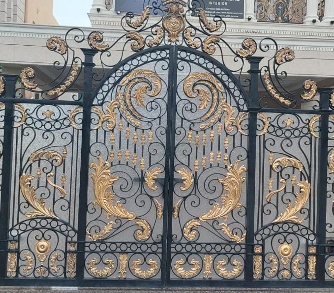 Heavy Duty Wrought Iron Gate - Estate / Driveway Gate Bespoke - Cast ...