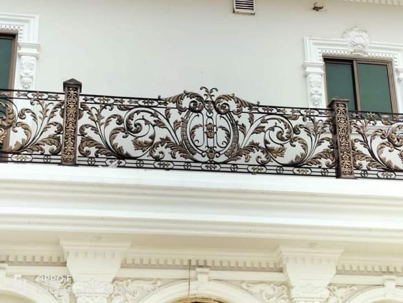 Hand-forged Wrought Iron Railing: Ornamental Terrace, Stair, and ...