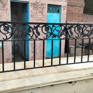 Hand-forged Wrought Iron Grapevine Railing - Ornamental Balcony Fence ...