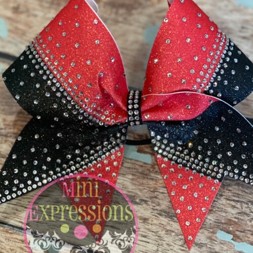 Red and Black Cheer Bow - Etsy