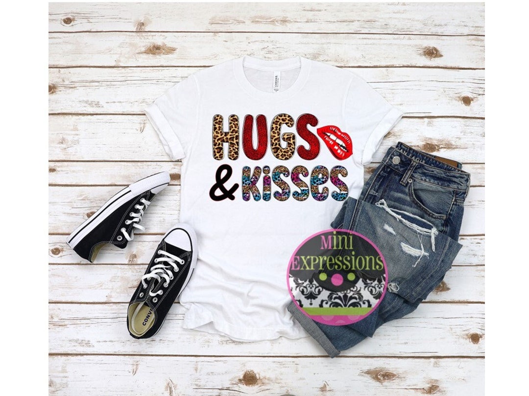 Hugs and Kisses HTV or Sublimation Transfer Ready to Press/ Valentines ...