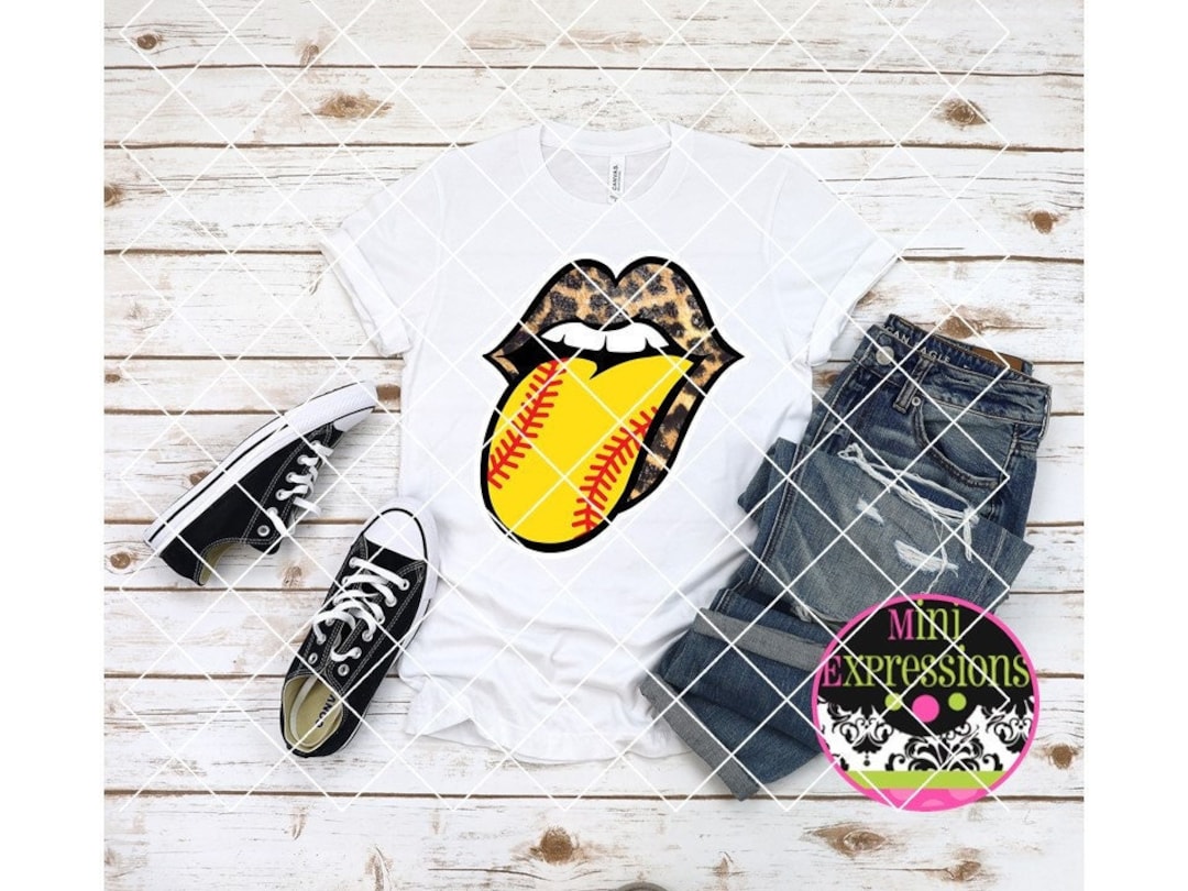 Softball Leopard Lips HTV or Sublimation Transfer Ready to Press ...