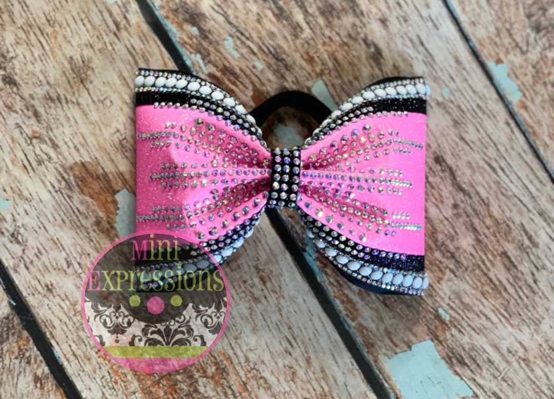 Large Glitter Rhinestone Tailless Cheer Bow Cheerleading Competition ...