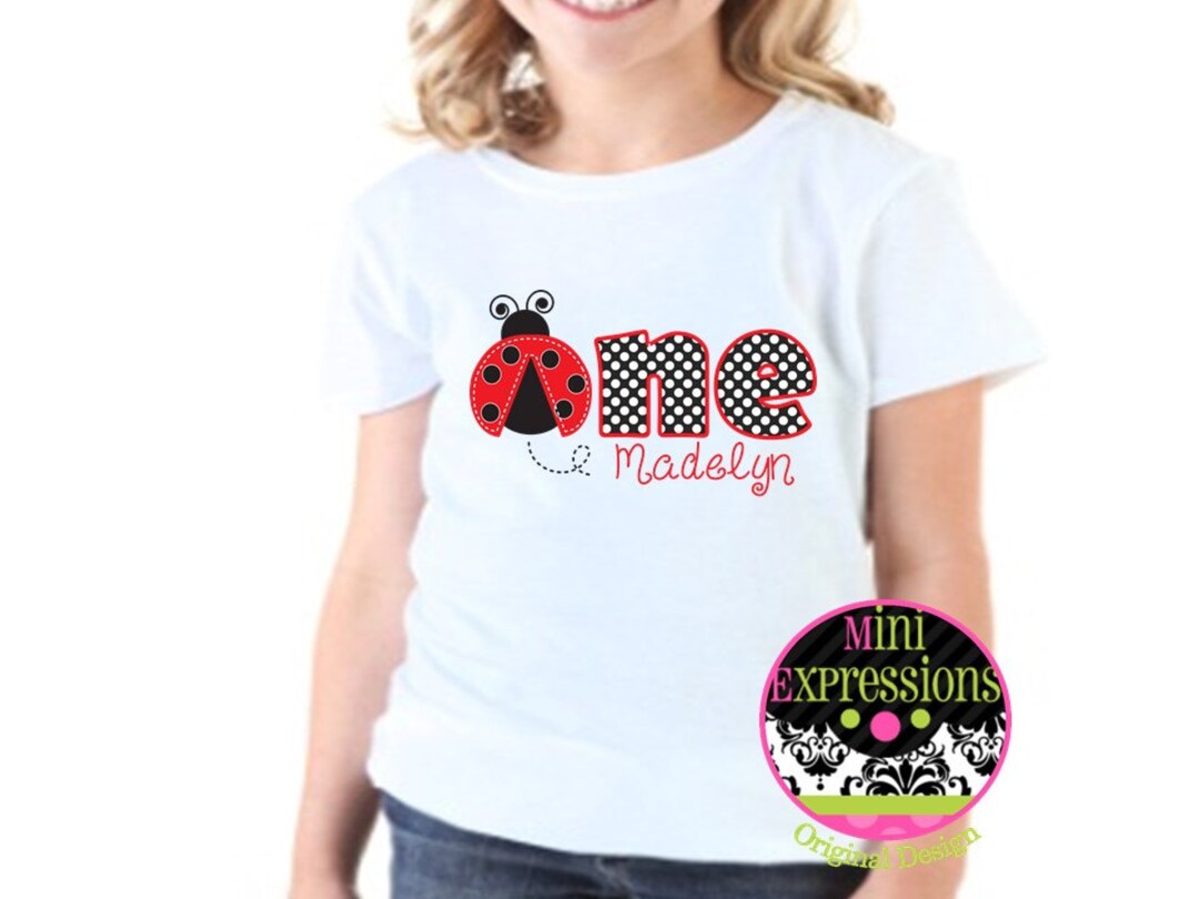 Personalized Ladybug First Birthday Shirt Red and Black - Etsy
