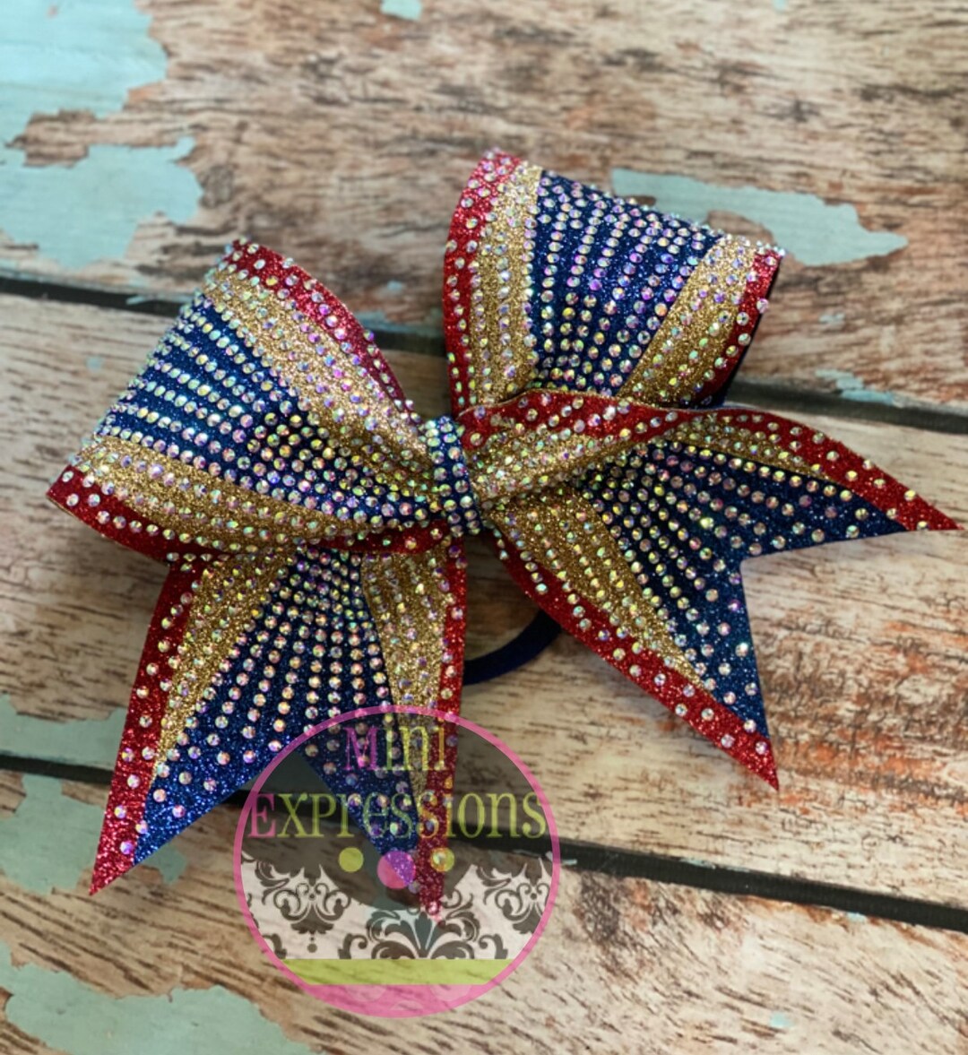 Full Spray Glitter Rhinestone Cheer Bow - Etsy