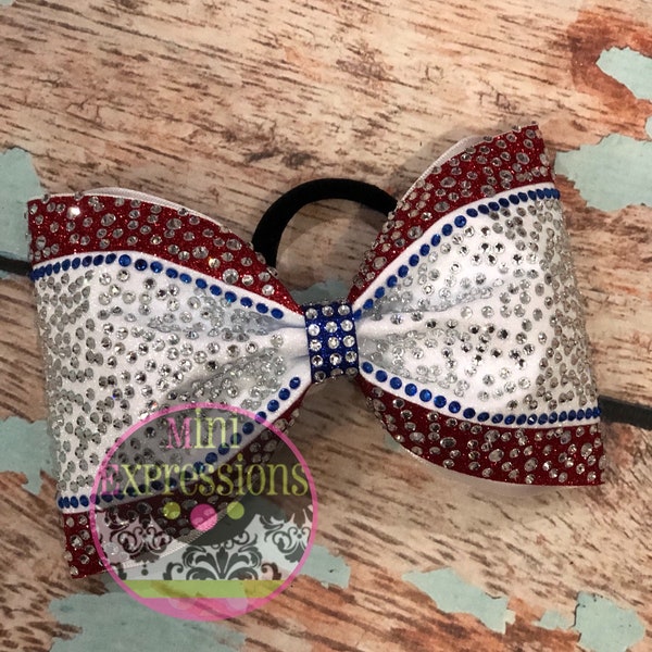 Rhinestone Hair Bow - Etsy