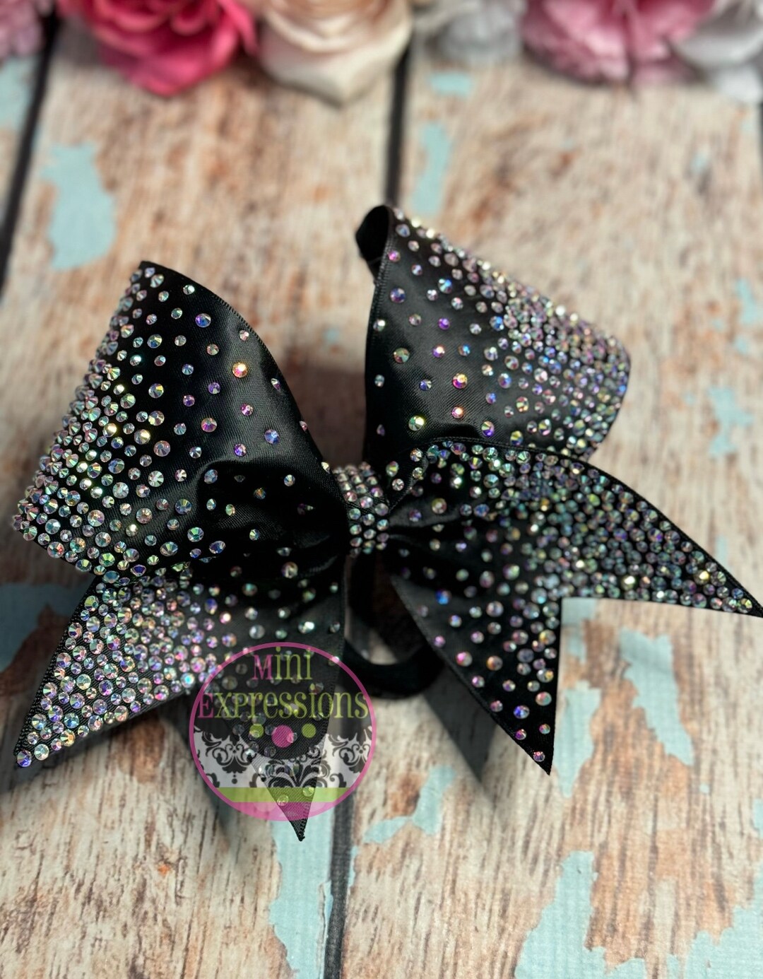 Satin Rhinestone Cheer Bow Can Be Made in Custom Colors - Etsy