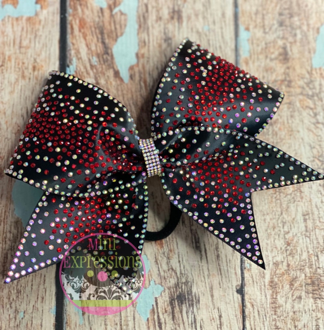 Red Ombré Rhinestone Cheer Bow Cheerleading/ Cheer Bows/ Competition ...