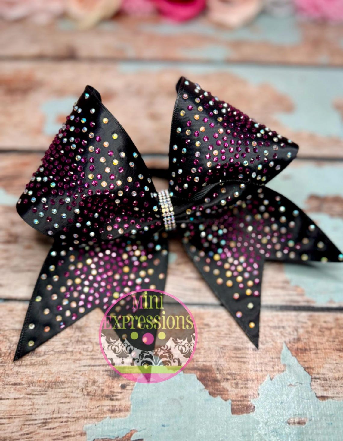 Pink Ombré Rhinestone Cheer Bow Cheerleading/ Cheer Bows/ Competition ...